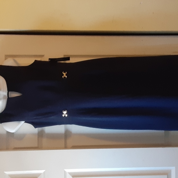 Tahari | Dresses | Tahari Navy Blue Midi Dress Size 8 | Poshmark